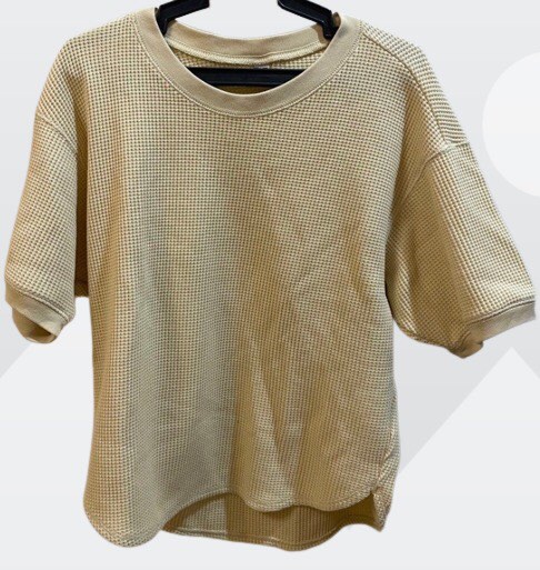 Uniqlo Waffle Crew Neck - S | PRELOVED, Women's Fashion, Tops, Blouses ...