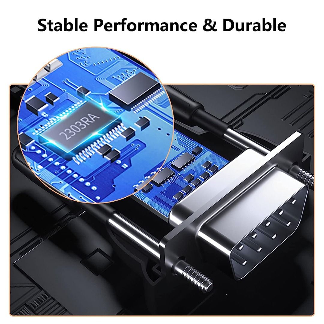 USB to RS232 Serial Cable, USB to RS-232 Male (9-Pin) DB9 Serial Cable ...
