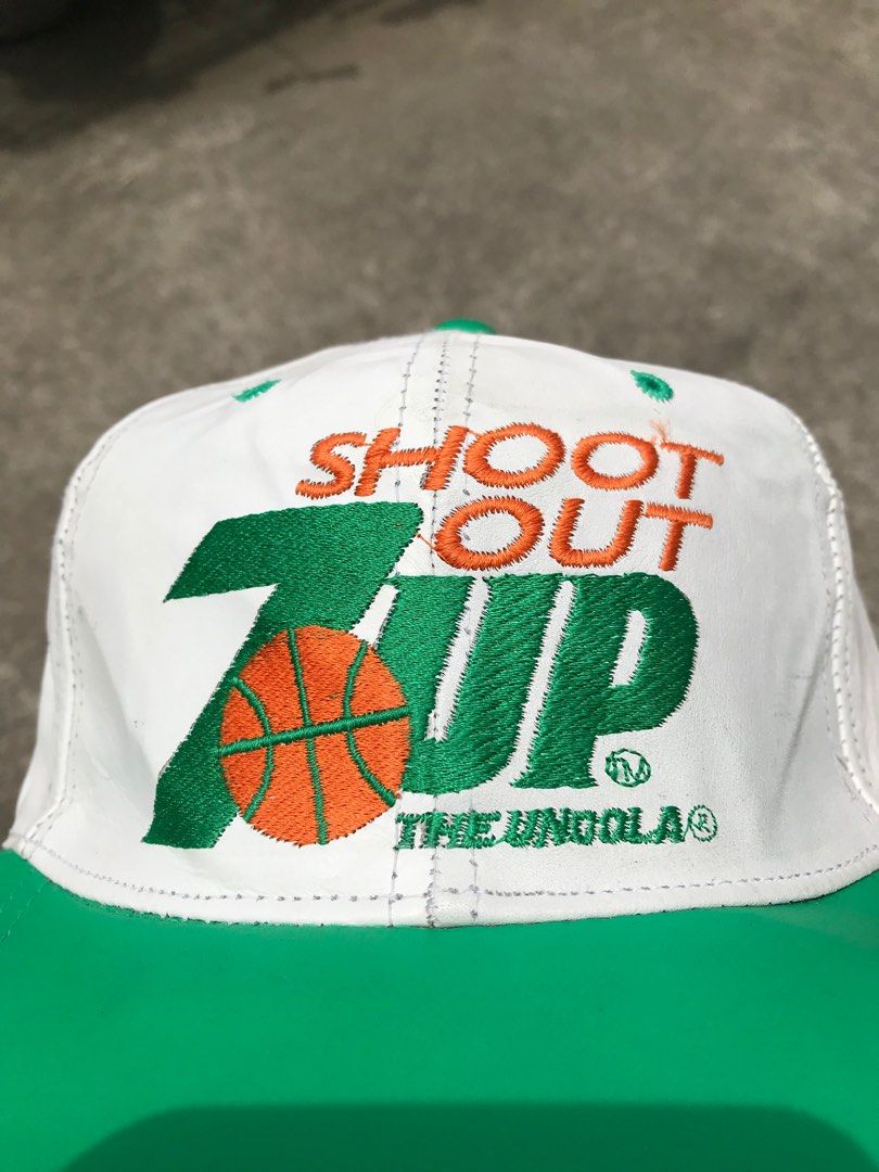 Vintage 7up Shoot out Leather BasketBall Cap By LOGO 7 on Carousell