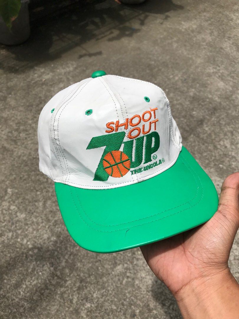 Vintage 7up Shoot out Leather BasketBall Cap By LOGO 7 on Carousell