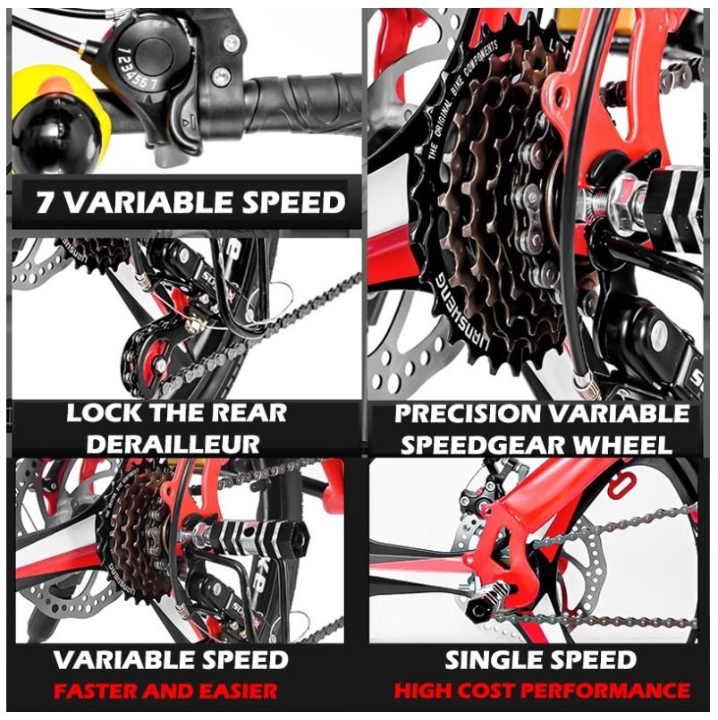 20 inch 7-speed Foldable Bicycle with Disc Brake | Phoenix, 20", Sports ...