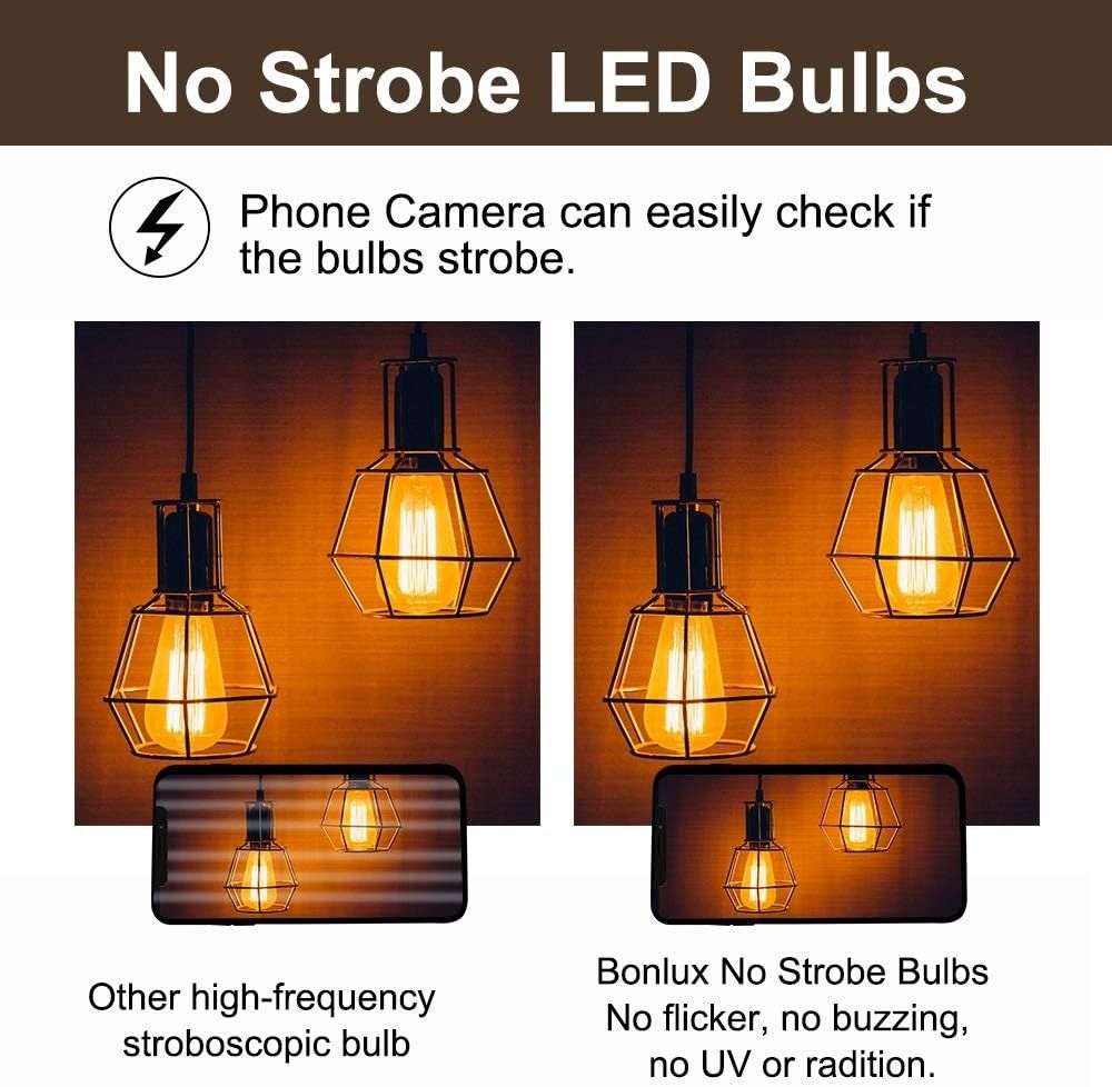 2427) BONLUX DIMMABLE LED FILAMENT BULBS E27 EDISON SCREW ES 8W ST64 ...