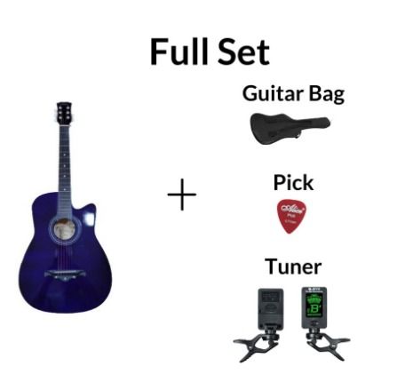38 Inch Acoustic Guitar Beginner Full Set, Hobbies & Toys, Music ...
