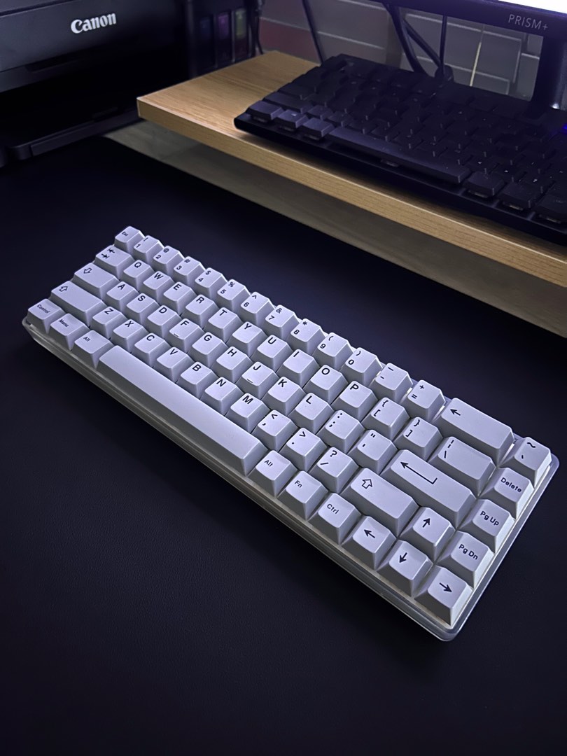 65% Custom Mechanical Keyboard- Translucent bottom (Grey keycaps ...