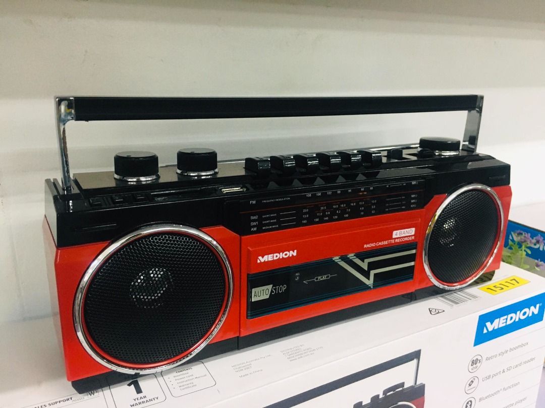 80's Style Boombox Cassette Player MD 43507, Audio, Portable Music ...