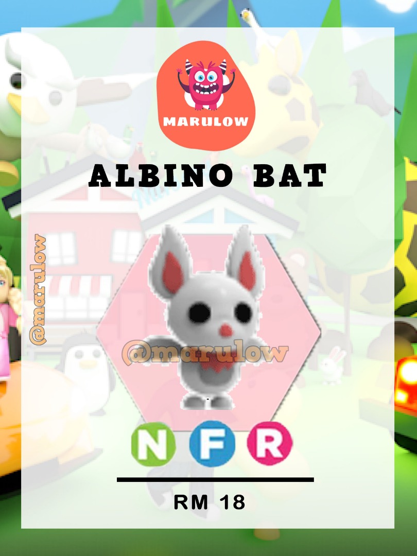 Adopt Me -Albino Bat NFR ( Roblox ), Video Gaming, Gaming Accessories ...