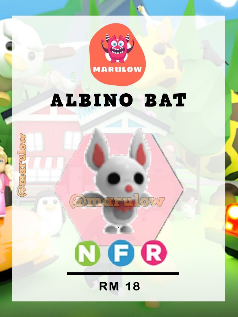 Adopt Me -Albino Bat NFR ( Roblox ), Video Gaming, Gaming Accessories ...