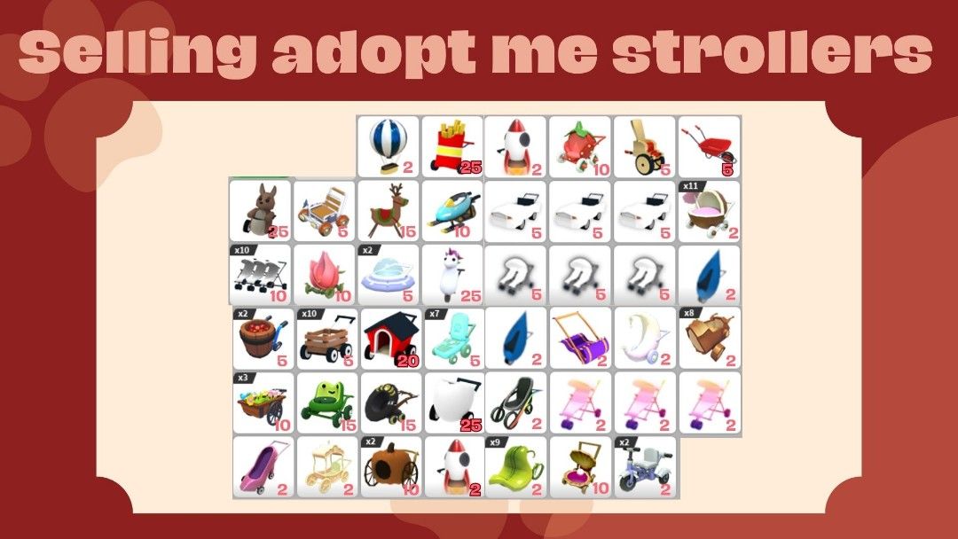 Adopt me Strollers | Roblox, Video Gaming, Gaming Accessories, In-Game ...