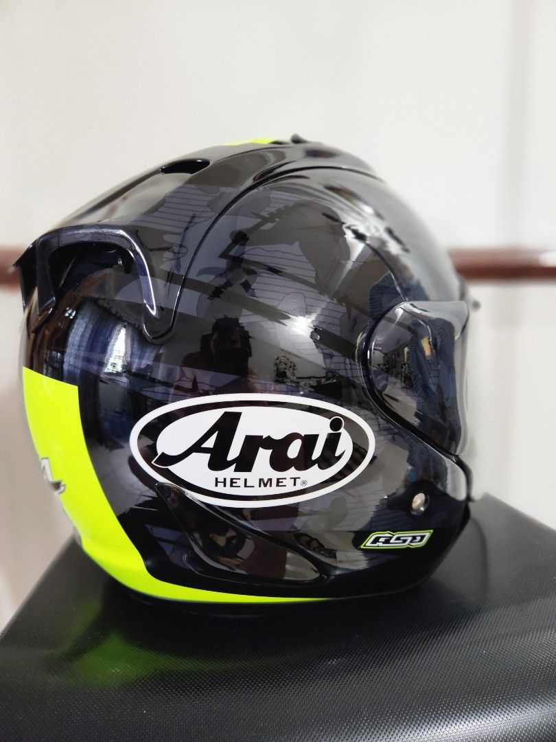 Arai Blast Yellow Ram 4, Motorcycles, Motorcycle Apparel on Carousell