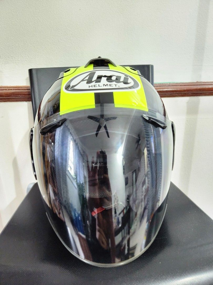 Arai Blast Yellow Ram 4, Motorcycles, Motorcycle Apparel on Carousell