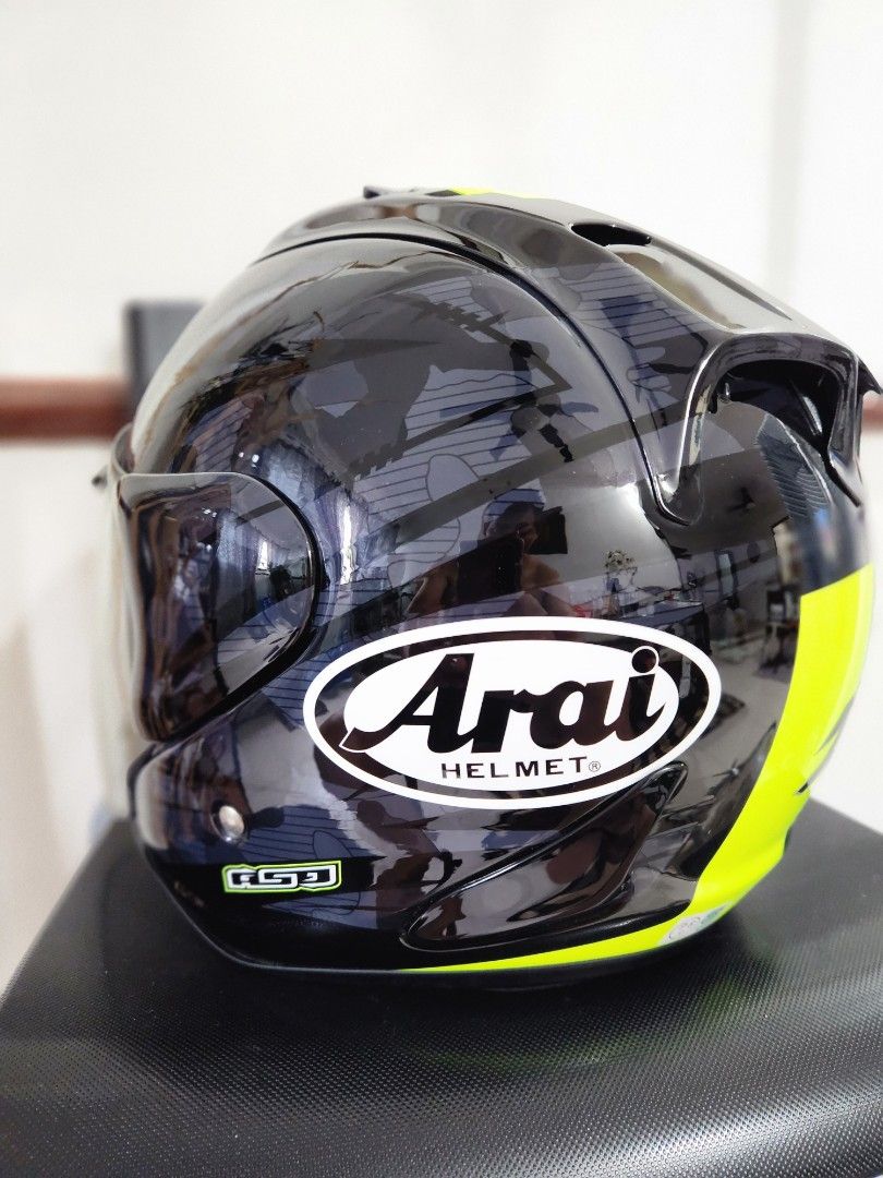 Arai Blast Yellow Ram 4, Motorcycles, Motorcycle Apparel on Carousell