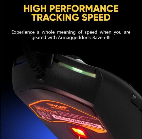 Armaggeddon Grumman Raven-III Stealth RGB Silent Wired Gaming Mouse ...