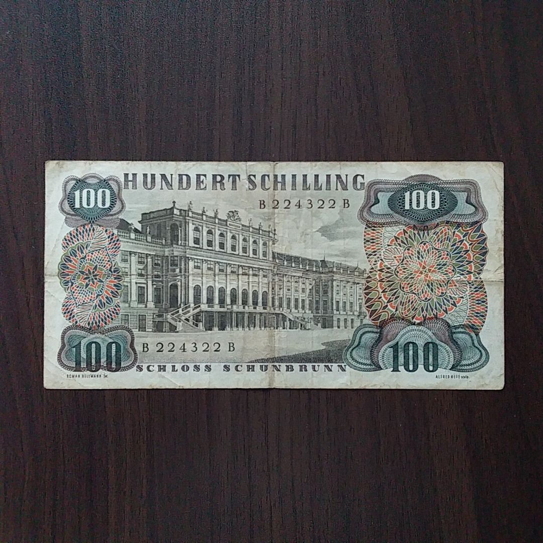Austria 100 Schilling (1960) banknote, Hobbies & Toys, Memorabilia ...