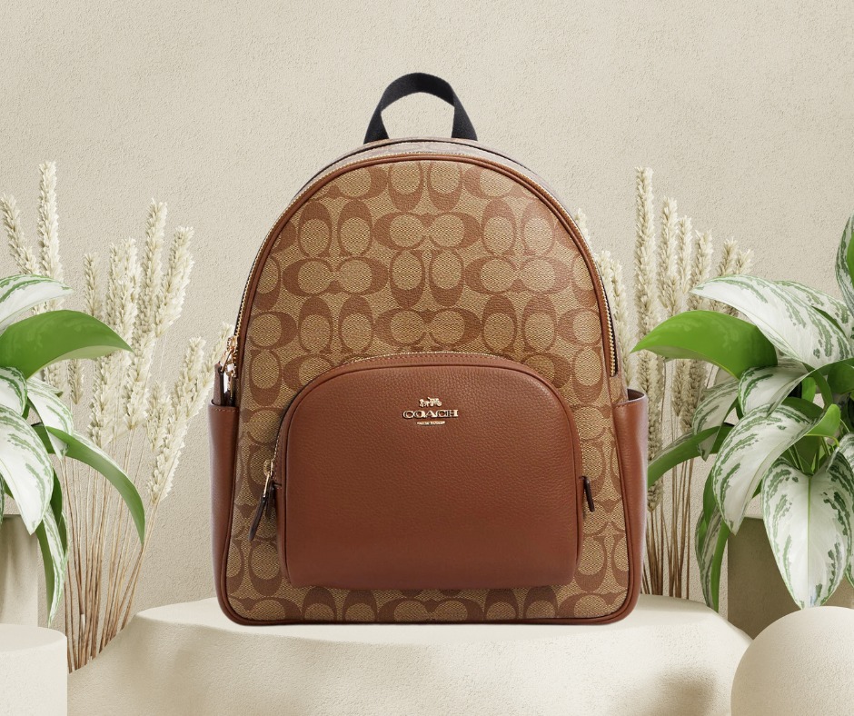 AUTHENTIC COACH Court Backpack In Signature Canvas, Women's Fashion ...