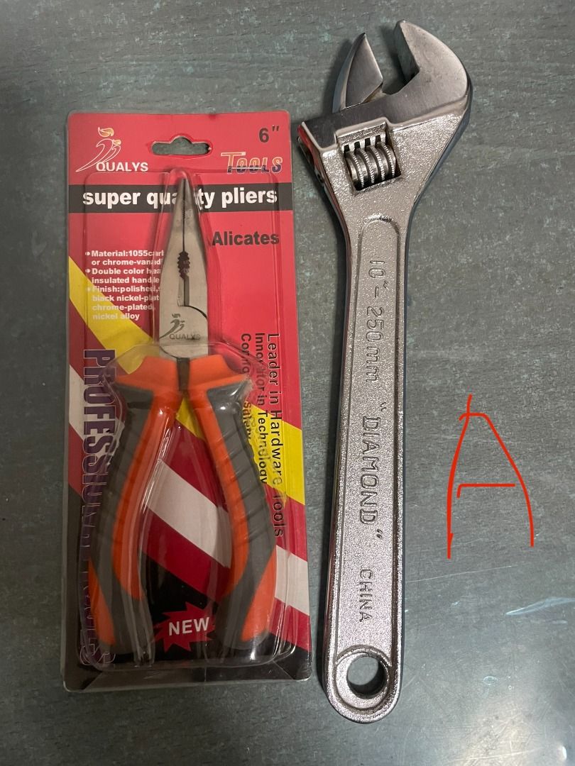 Box & Adjustable Spanner & Round Nose Plier, Furniture & Home Living ...