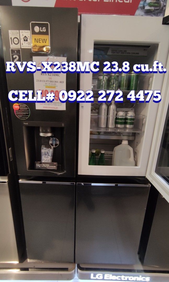 Brand New LG RVS-X238MC 23.8 cu.ft. Side by Side Refrigerator Instaview ...