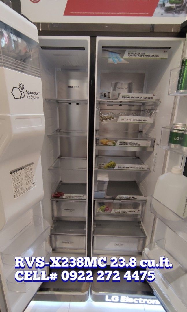 Brand New LG RVS-X238MC 23.8 cu.ft. Side by Side Refrigerator Instaview ...