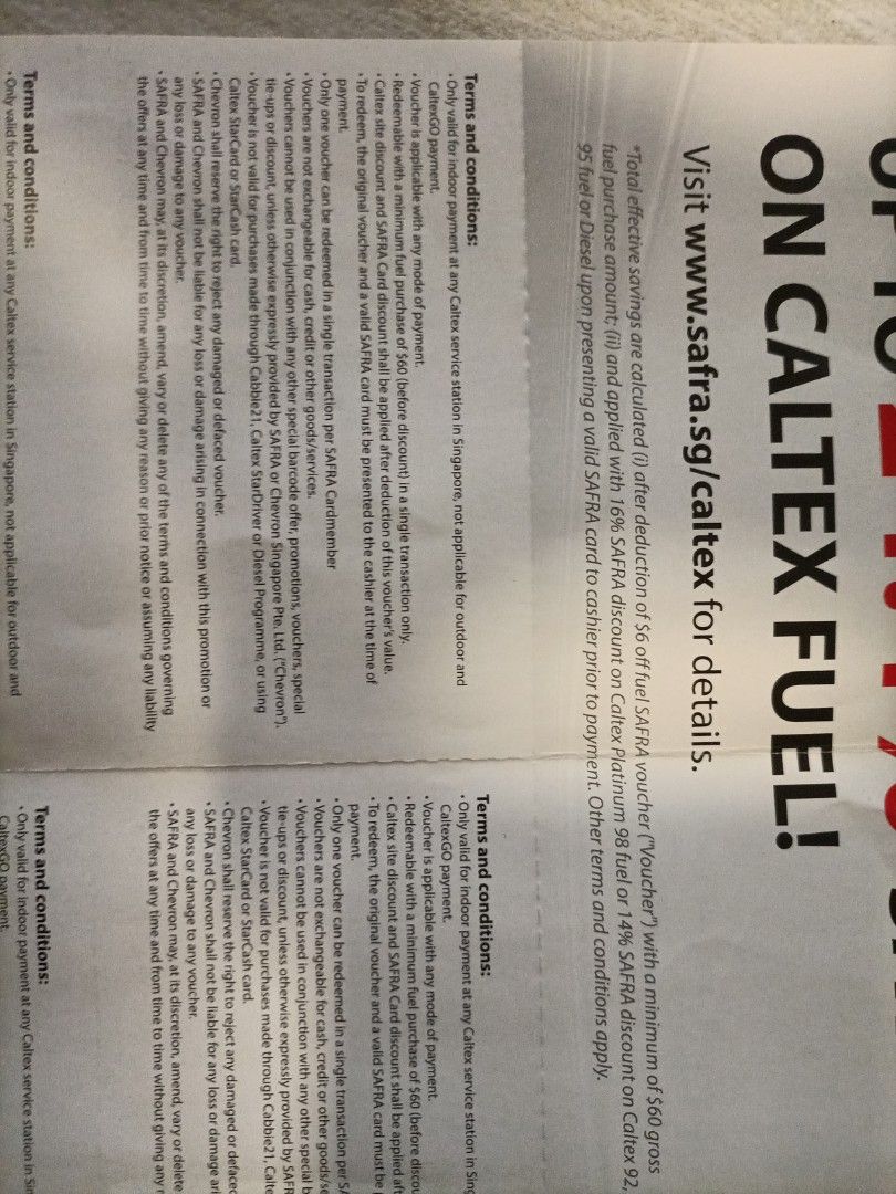 Caltex Fuel Voucher, Tickets & Vouchers, Vouchers on Carousell
