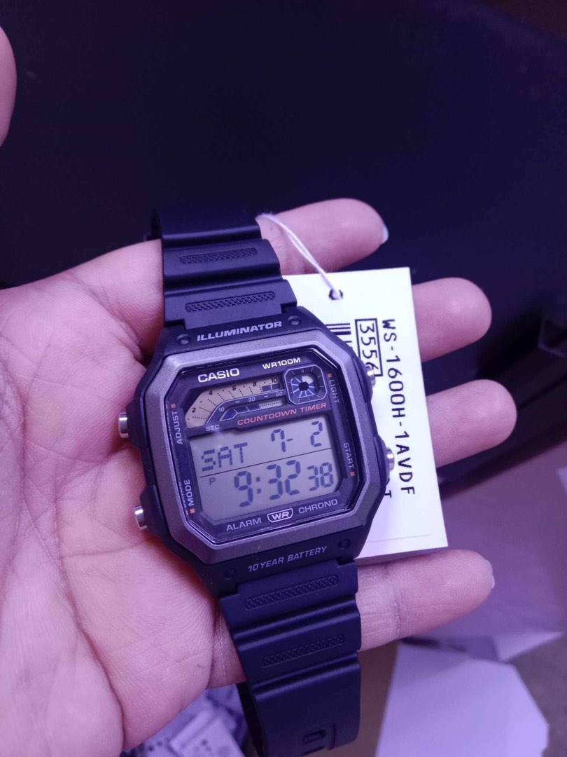 Casio Watch WS1600H-1 WS1600H-1A, Men's Fashion, Watches & Accessories ...