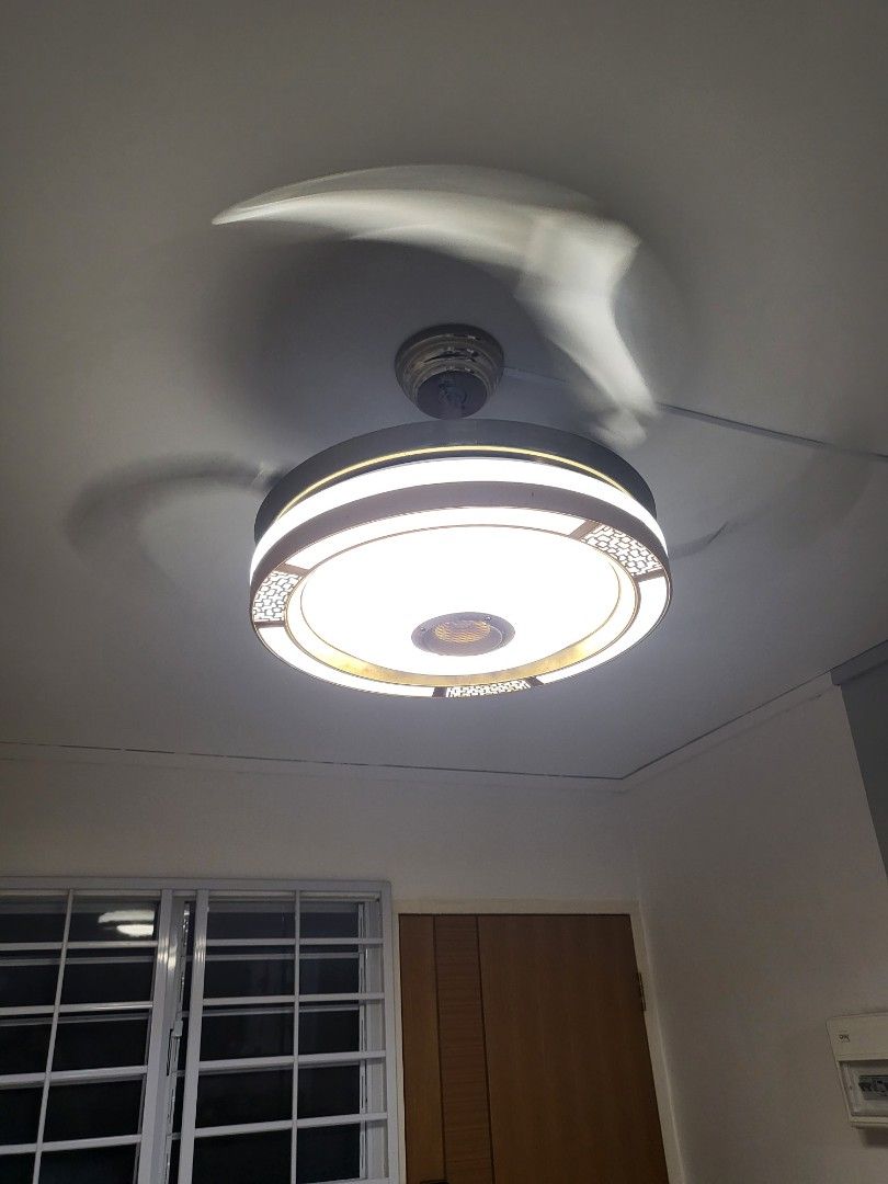 Ceiling light + hidden fan + Bluetooth speaker, Furniture & Home Living ...