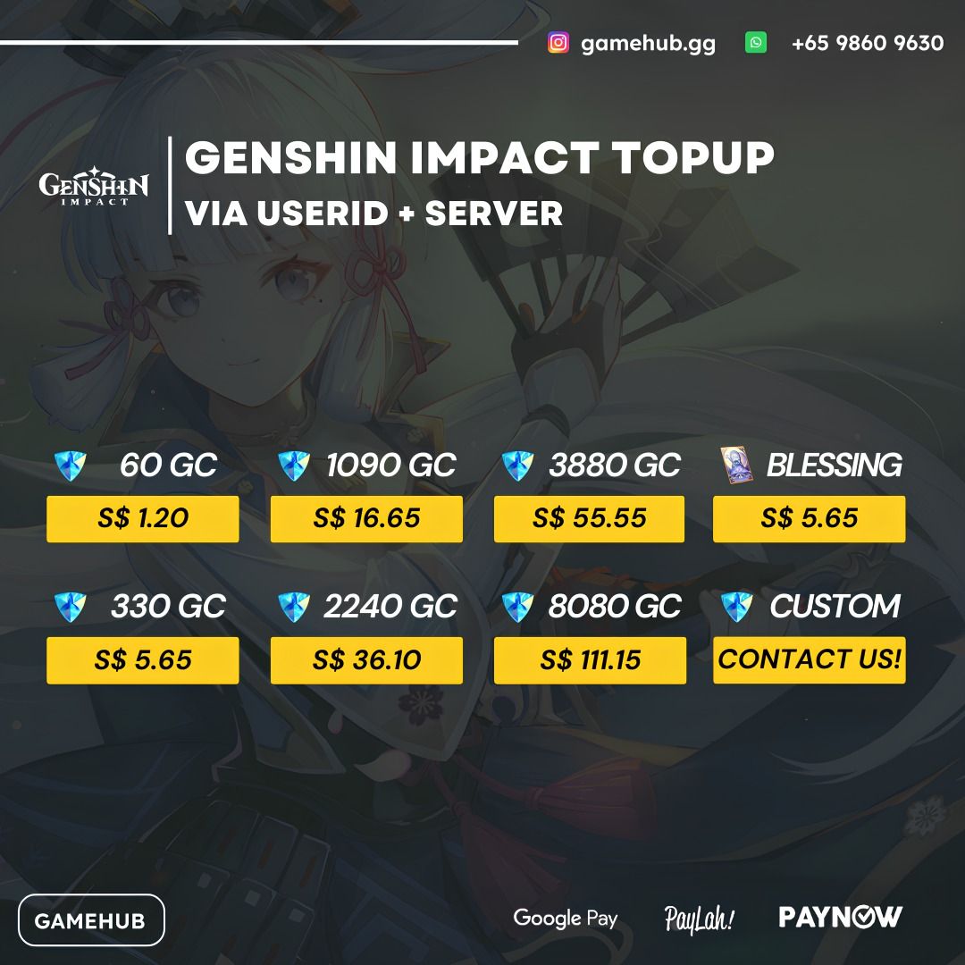 [ID Top-up] Genshin Impact Genesis Crystals Recharge / Top-up / Genshin topup, Video Gaming ...