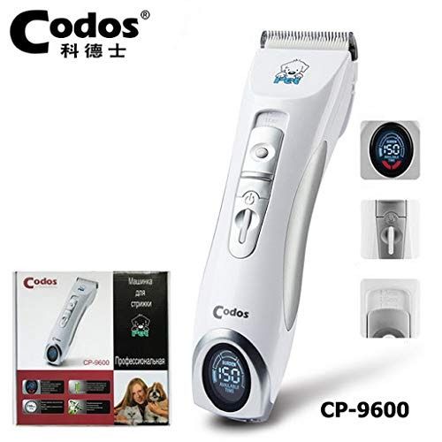 Codos CP 9600 Professional Rechargeable Pet Clipper Dog Cat Shaver Clipper LCD Display, Pet ...