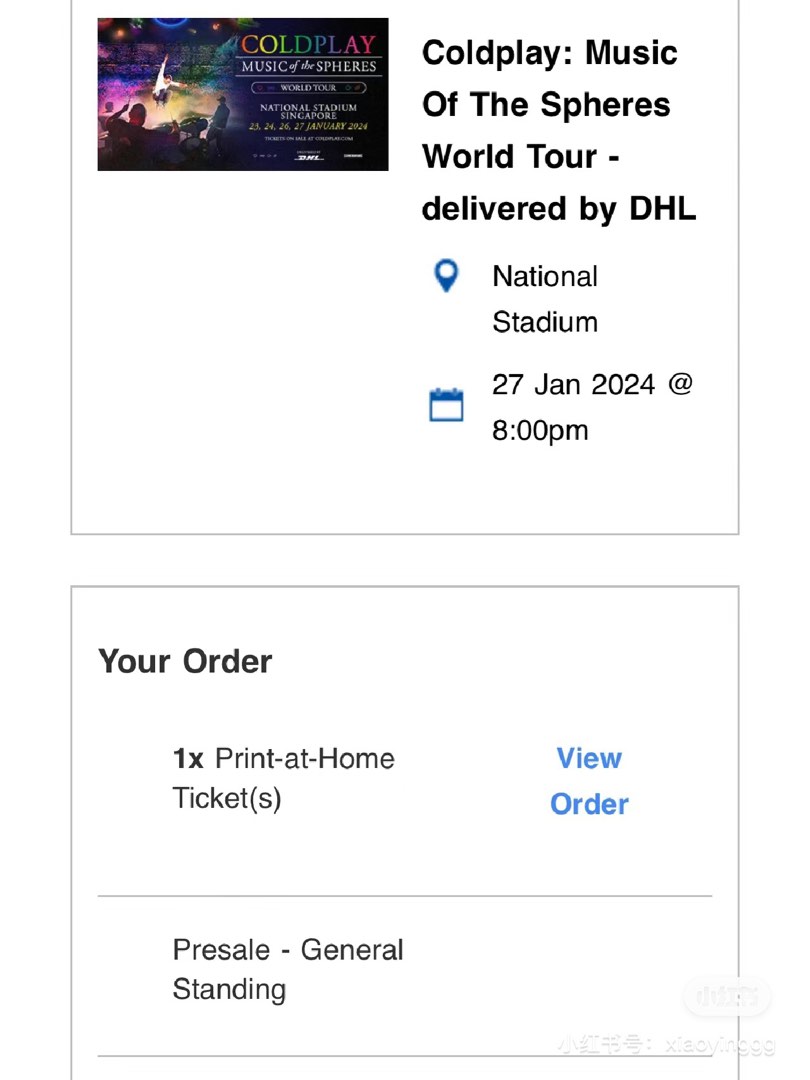 Coldplay 1.27 standing pen, Tickets & Vouchers, Event Tickets on Carousell