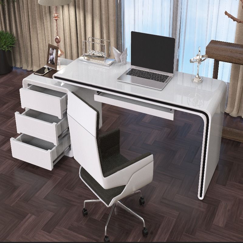 Computer Table White Study Table Paint Coating Office Table With ...