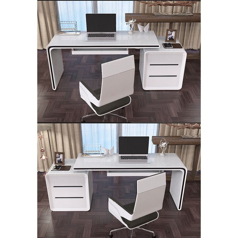 Computer Table White Study Table Paint Coating Office Table With ...