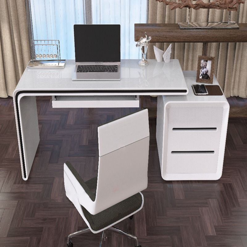 Computer Table White Study Table Paint Coating Office Table With ...