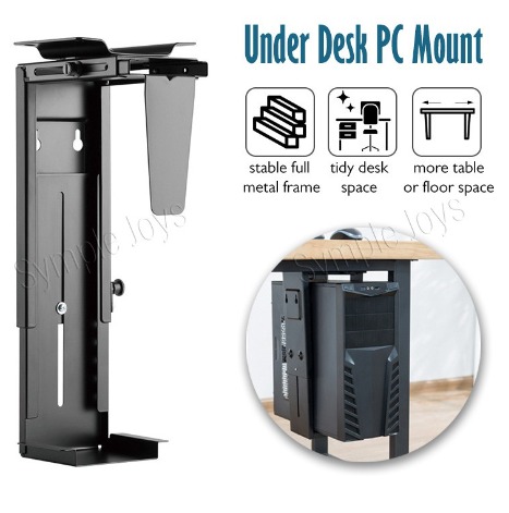 CPU Holder Under Desk Mount Adjustable Wall PC Stand Heavy Duty ...