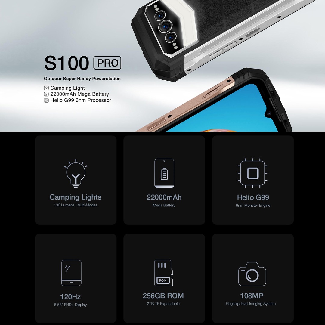 DOOGEE S100 Pro Rugged Phone Night Vision Camera 20GB+256GB, Mobile ...