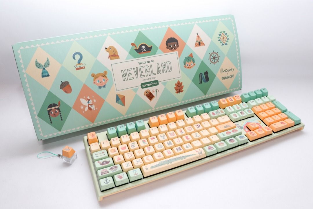 Ducky x Dimanche Peter Pan Neverland One 2 Pro White LED Dye Sub PBT ...