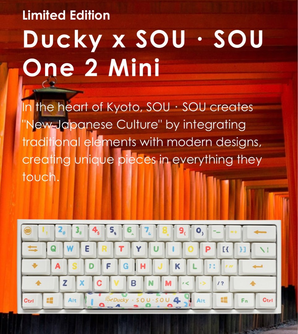 Ducky x SOU keyboard One 2 Mini RGB limited edition ( MX Brown ), Computers & Tech, Parts ...