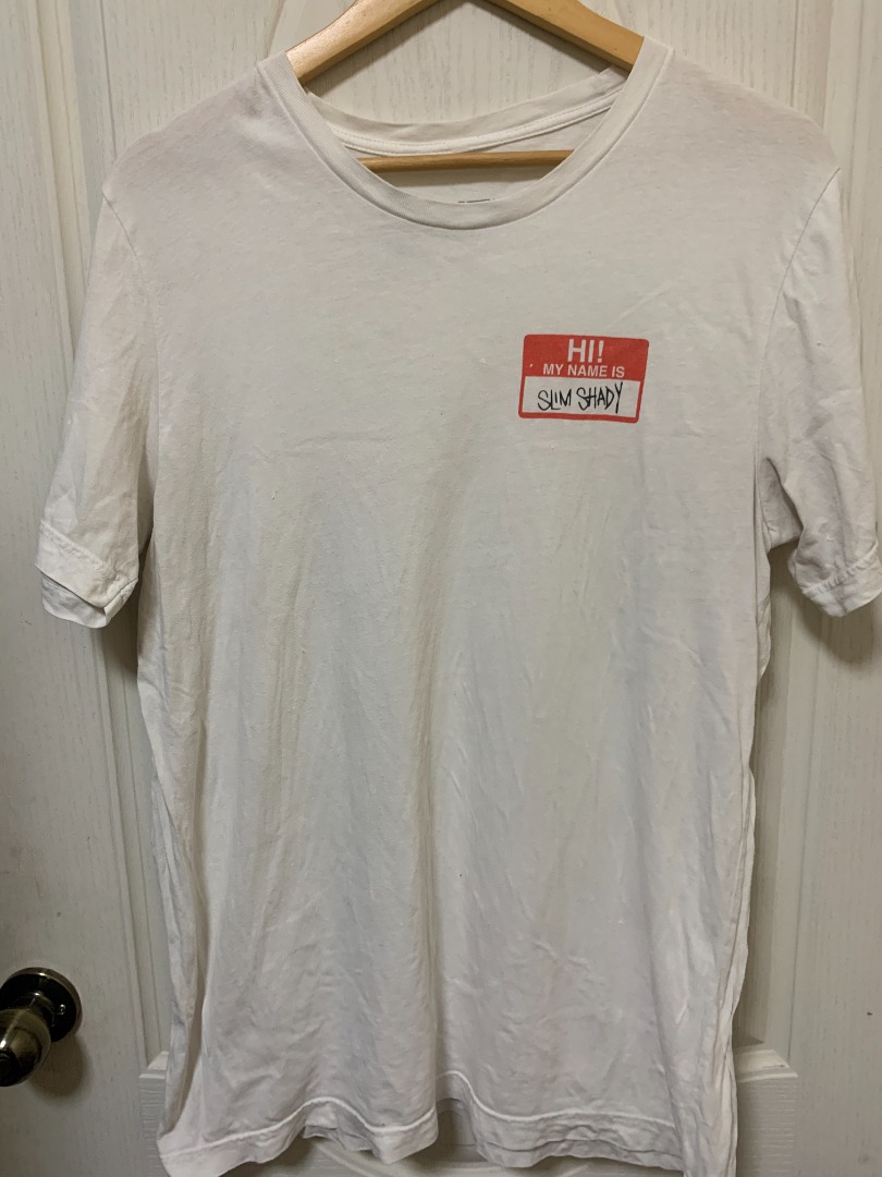Eminem "Hi My Name Is SLIM SHADY", Men's Fashion, Tops & Sets, Tshirts ...