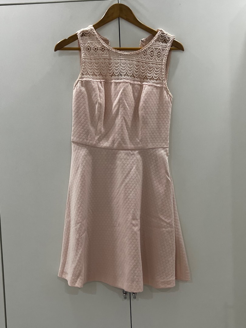 Ever New - Baby Pink Dress with Lace Detail, Women's Fashion, Dresses ...