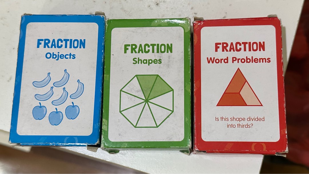 Fraction Flash Cards, Hobbies & Toys, Toys & Games on Carousell