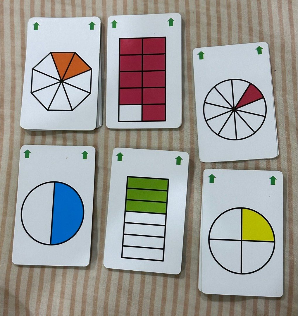 Fraction Flash Cards, Hobbies & Toys, Toys & Games on Carousell