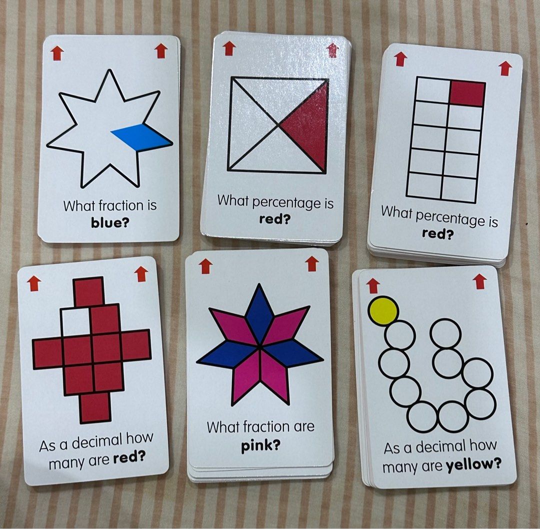 Fraction Flash Cards, Hobbies & Toys, Toys & Games on Carousell