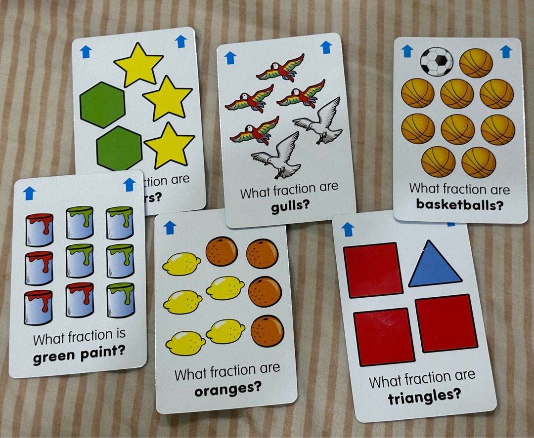 Fraction Flash Cards, Hobbies & Toys, Toys & Games on Carousell