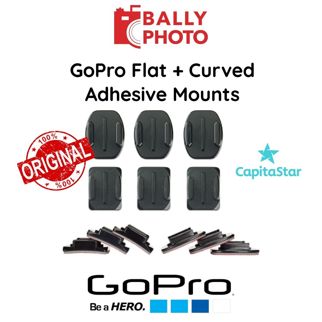 GoPro Flat + Curved Adhesive Mounts, Photography, Photography ...