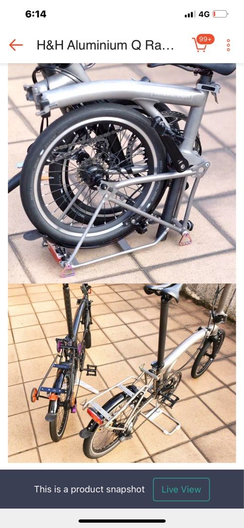 H&H Aluminium (Chrome) Q Rack for Brompton A/C Line., Sports Equipment ...