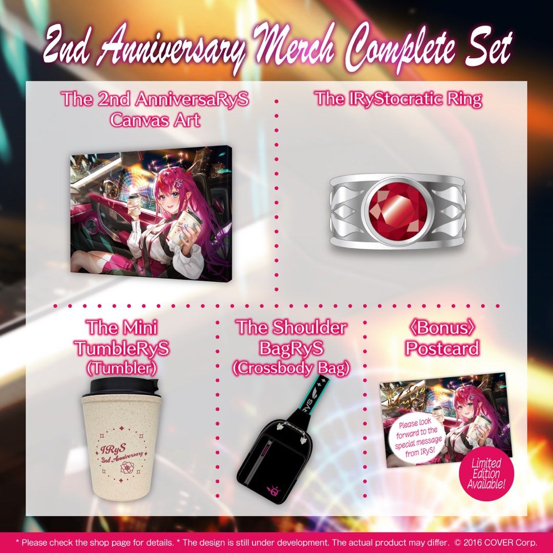 Hololive IRyS 2nd Anniversary Celebration Merchandise Full Set, Hobbies & Toys, Memorabilia ...