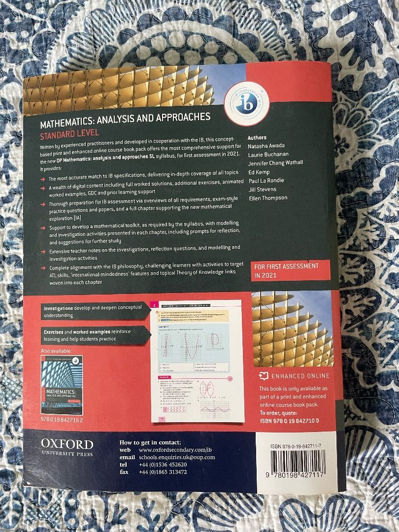 IB Mathematics Analysis and Approaches (MAA) Textbook, Hobbies & Toys ...