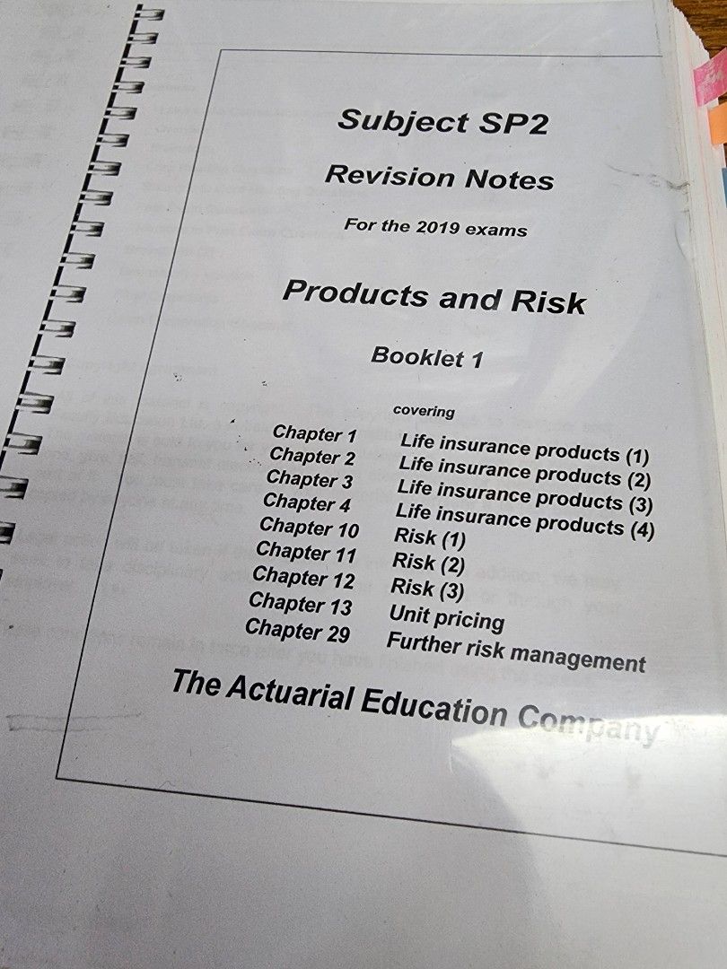 IFoA SP2 revision notes, Hobbies & Toys, Books & Magazines, Textbooks ...