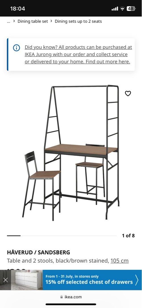 Ikea haverud dining table, Furniture & Home Living, Furniture, Tables ...