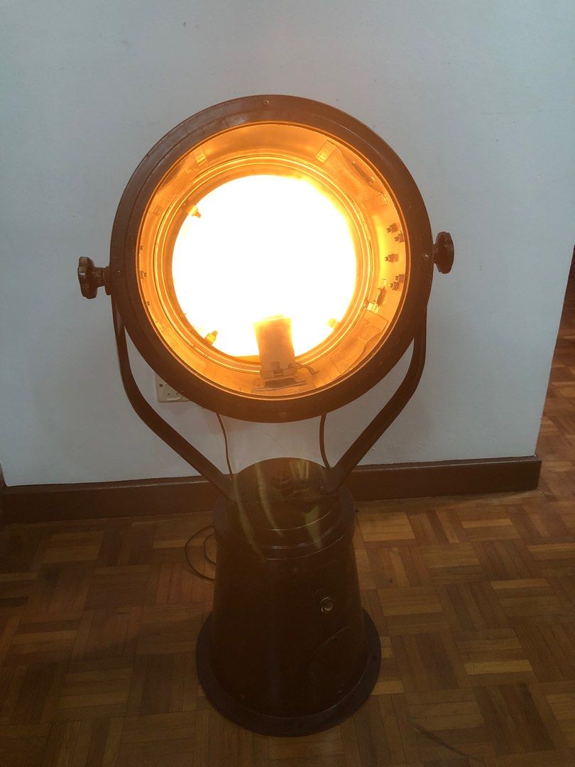Industrial Converted Brass SEARCHLIGHT from decommissioned sea vessels ...