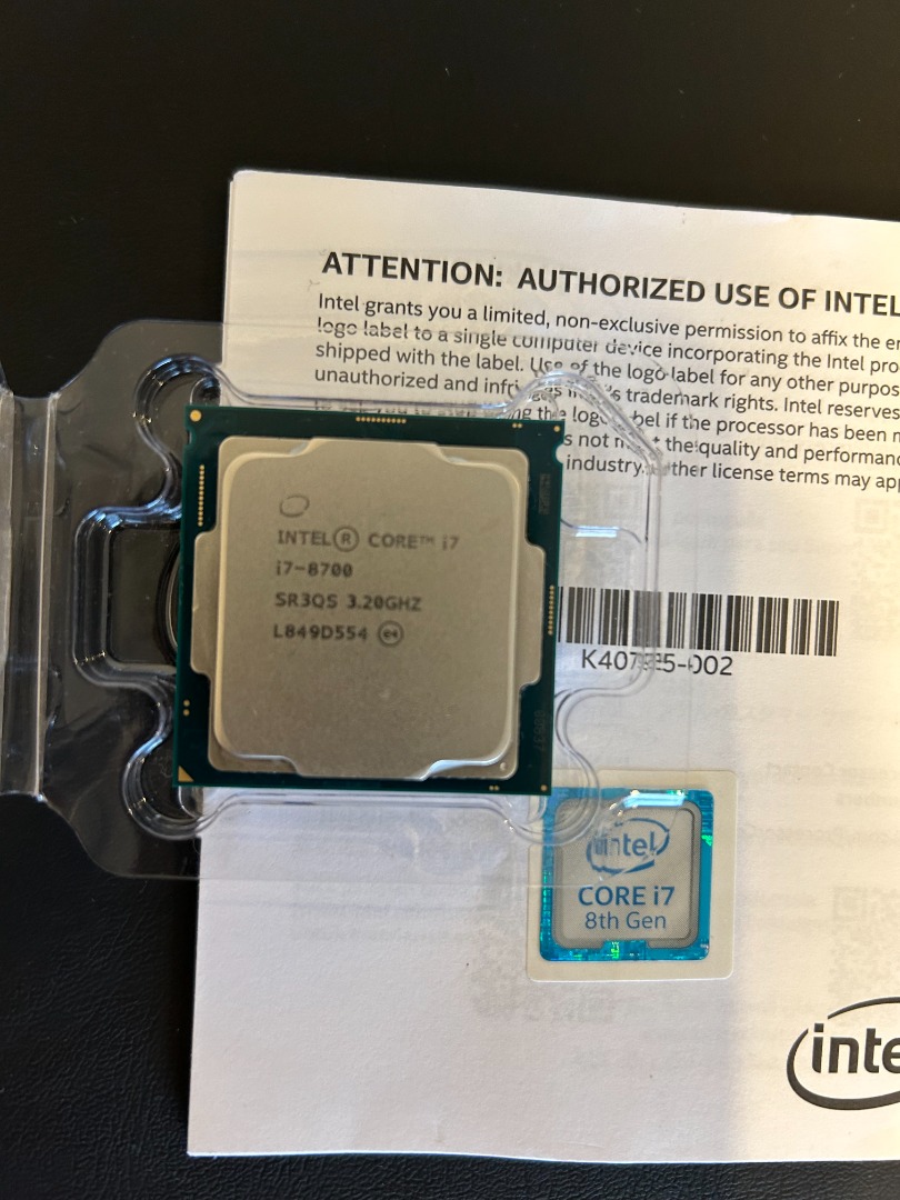 Intel Core i7-8700 8th Gen CPU, Computers & Tech, Parts & Accessories ...