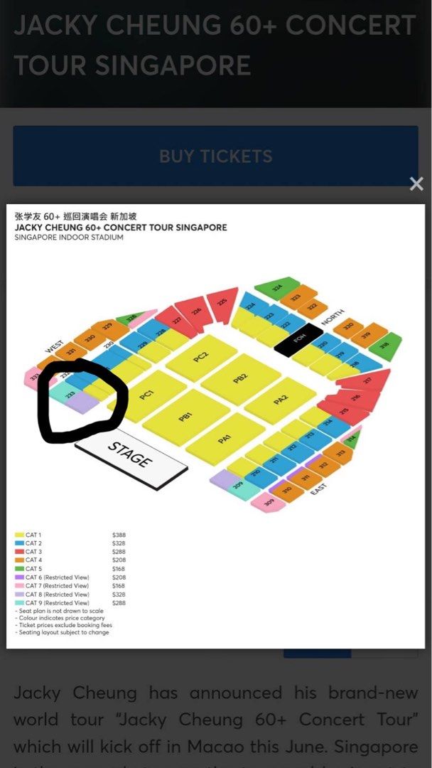 Jacky Cheung 3 Aug 2023 Singapore concert, Tickets & Vouchers, Event Tickets on Carousell