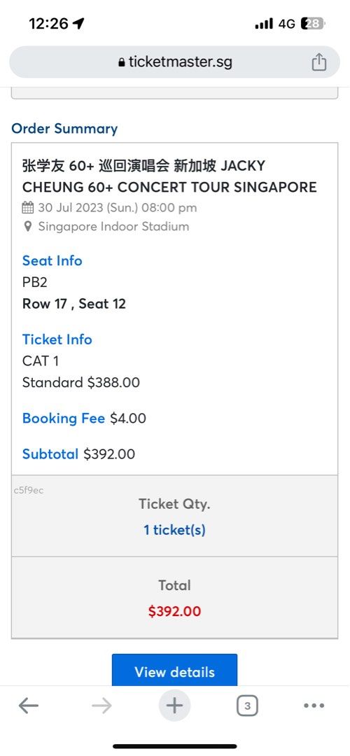 Jacky Cheung Singapore Concert Ticket, Tickets & Vouchers, Event Tickets on Carousell